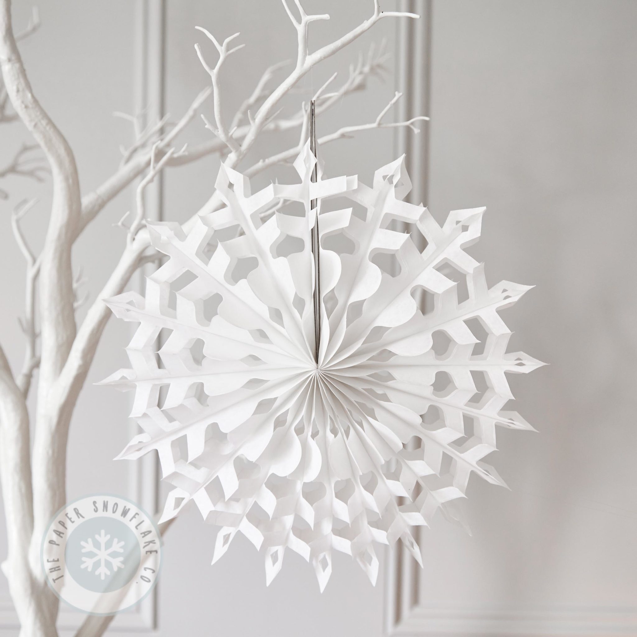 Pack of 7 Paper Snowflake Christmas Hanging Decorations | The Paper ...