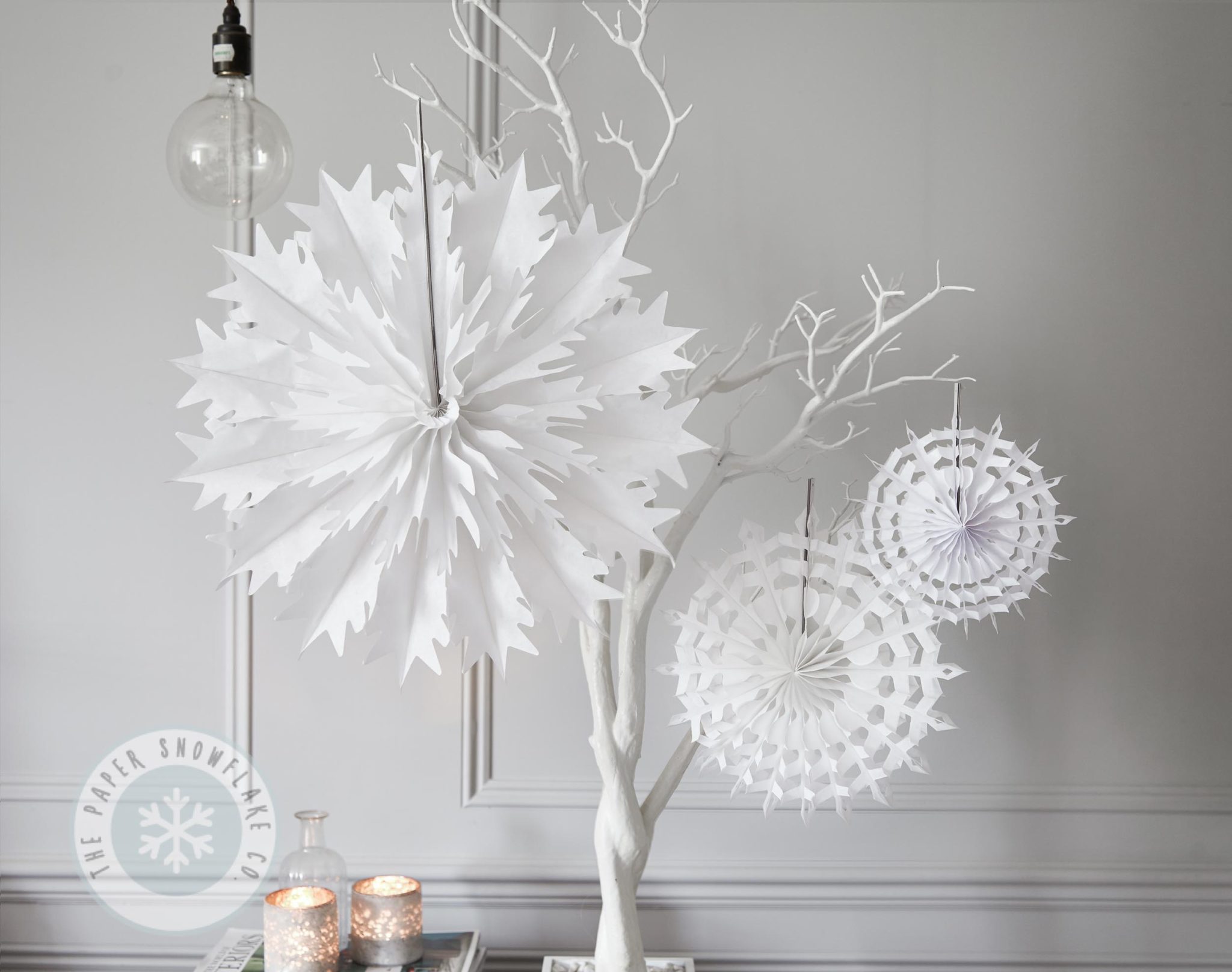 Pack of 3 Paper Snowflake Christmas Hanging Decorations | The Paper ...