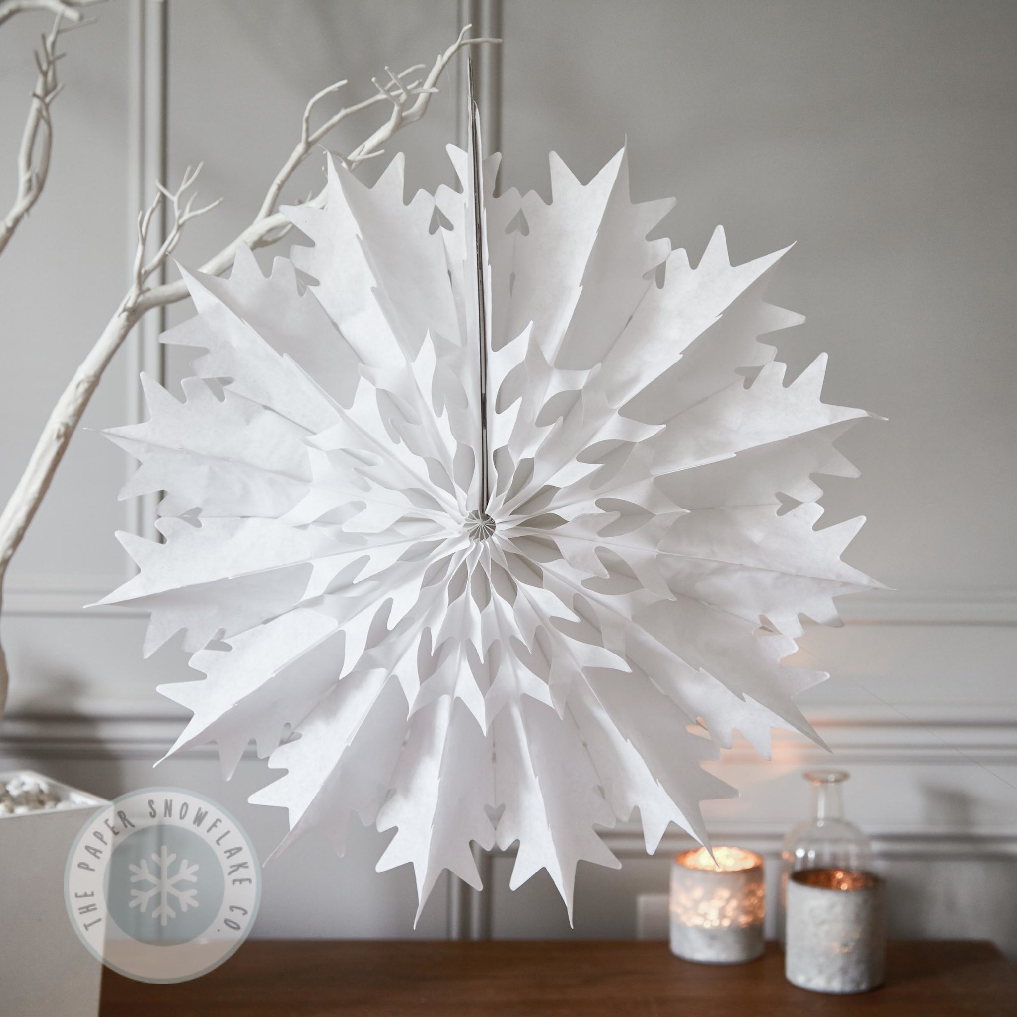 Pack of 7 Paper Snowflake Christmas Hanging Decorations | The Paper ...