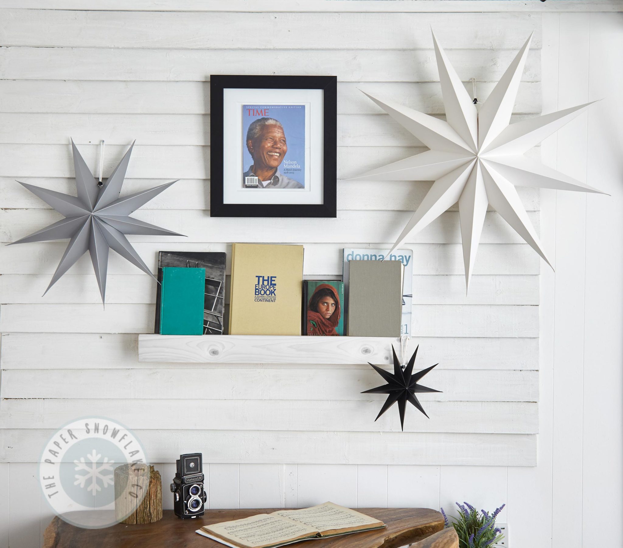 Pack of 3 Nordic Hanging Star Decorations | The Paper Snowflake Company