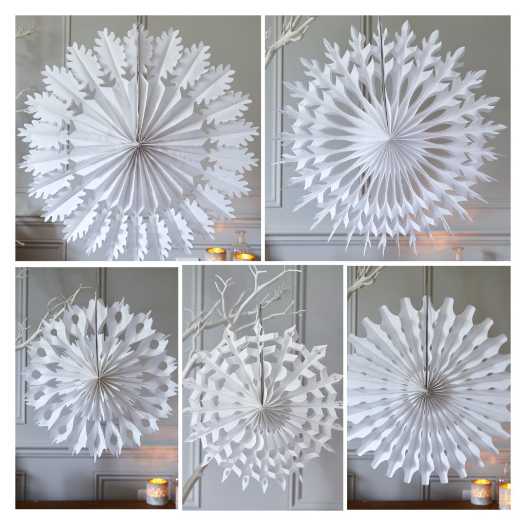 Special Pack of 5 Large Paper Snowflake Decorations | The Paper ...