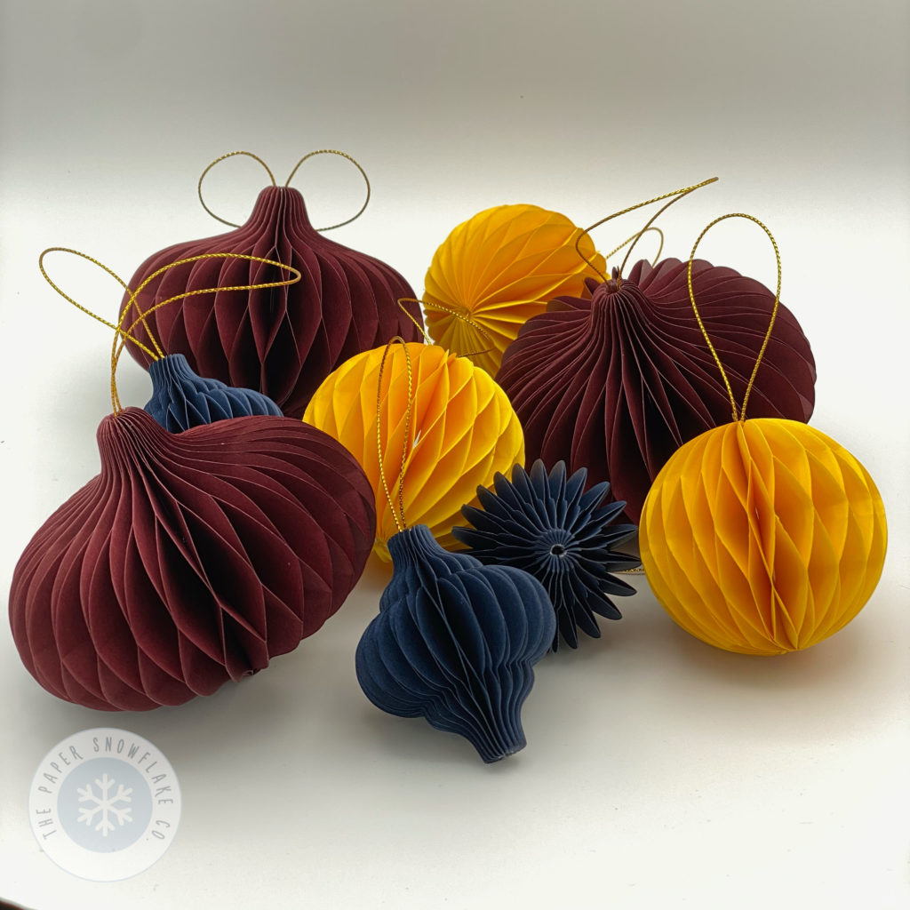 9 Paper Honeycomb Baubles – Always Christmas | The Paper Snowflake Company