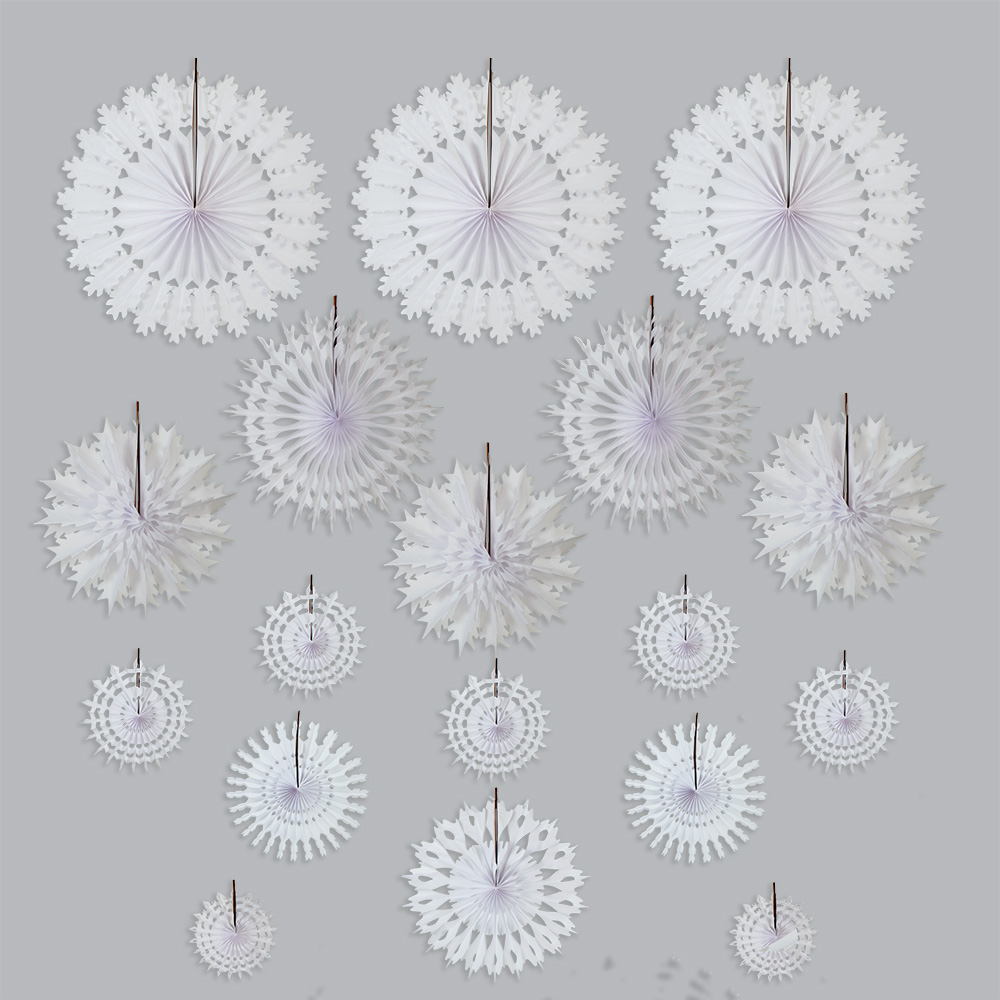Pack of 18 Paper Snowflake Christmas Hanging Decorations | The Paper ...
