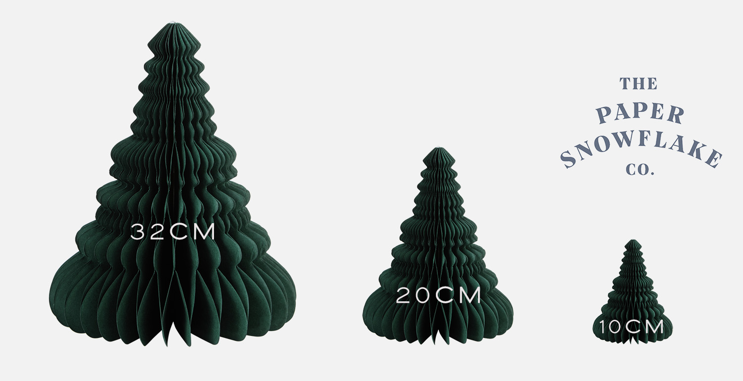 Individual Honeycomb Tree Decorations , 10-32cm in Christmas Colours ...