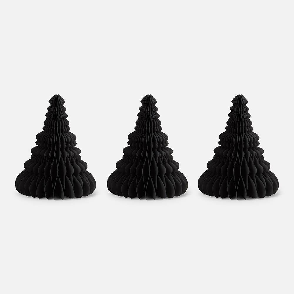 Pack of 3 Honeycomb Tree Decorations, 10, 20 or 32cm in Monochrome ...